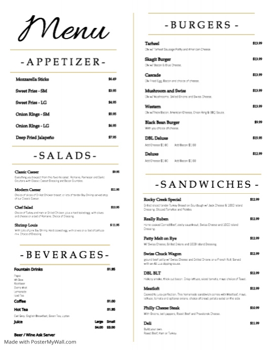 Copy of Copy of Copy of Menu | PosterMyWall