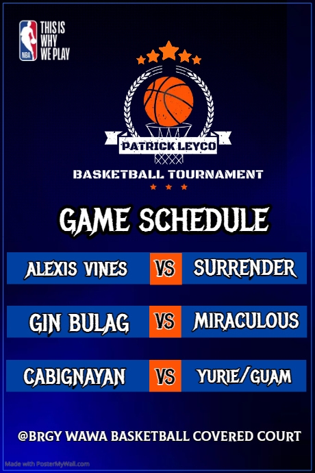 GAME SCHEDULE | PosterMyWall