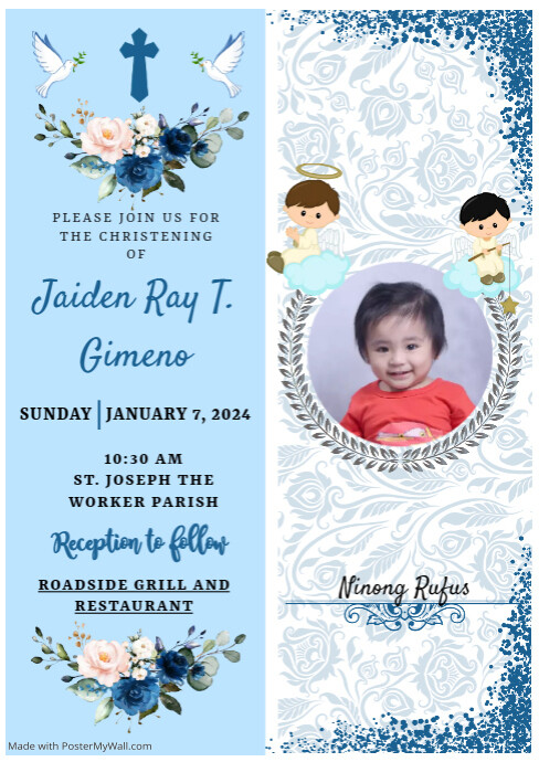 Baptism / Christening Invitation Card | PosterMyWall