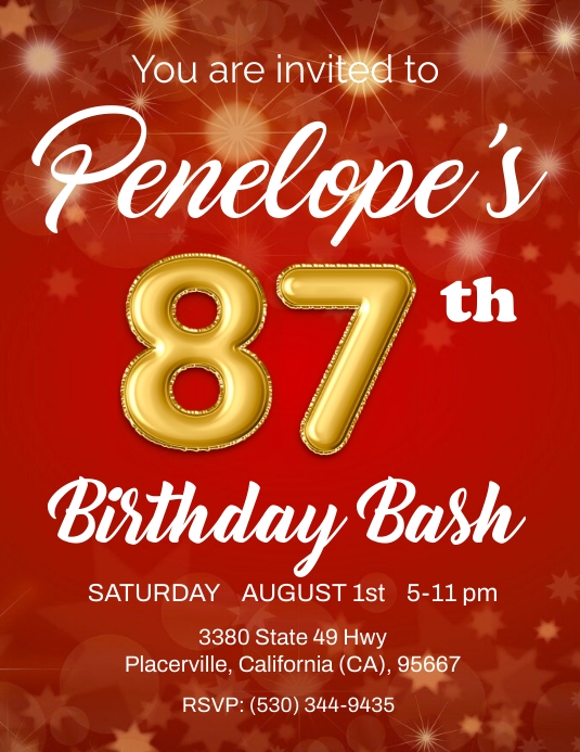 87th bday Template | PosterMyWall