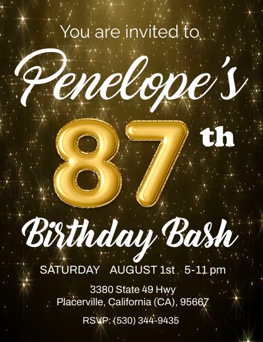 87th bday Template | PosterMyWall
