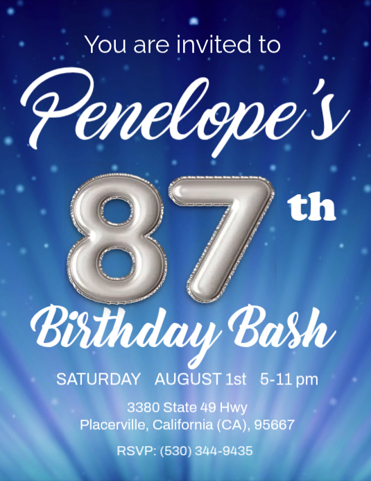 87th birthday Template | PosterMyWall