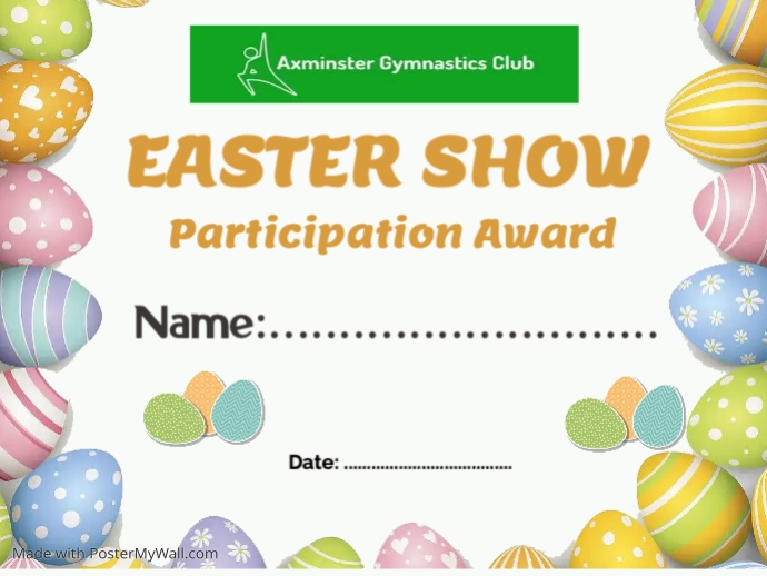 Easter show certificates | PosterMyWall