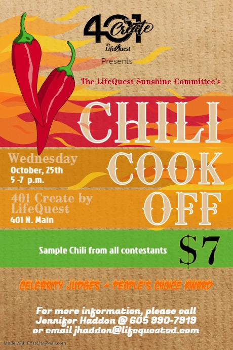 Yellow Annual Chili Cook Off Poster | PosterMyWall