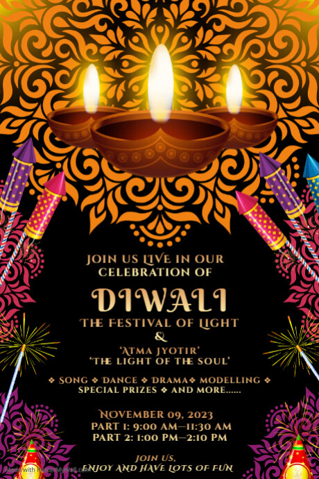 Diwali Celebration Invitation Template | PosterMyWall