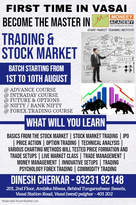 Copy of Online Stock Marketing Course Template | PosterMyWall