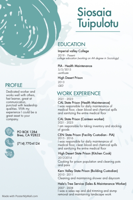 Copy of Copy of Blue Sphere Resume Template | PosterMyWall