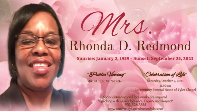 Copy of Mrs. Rhonda D. Redmond | PosterMyWall