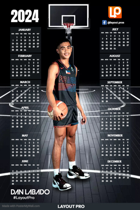 Copy of Basketball Calendar 2024 | PosterMyWall