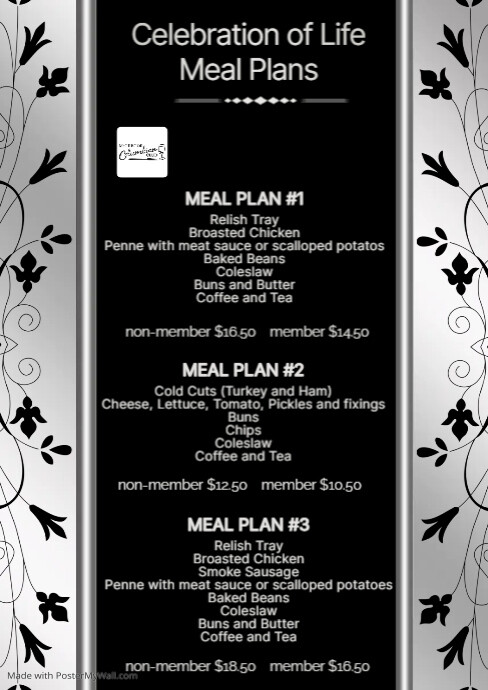 Wake Funeral Banquet Reception Restaurant Men | PosterMyWall