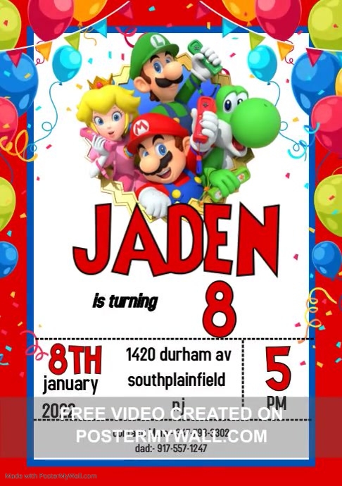 Copy of jaden is turning 8 years old | PosterMyWall