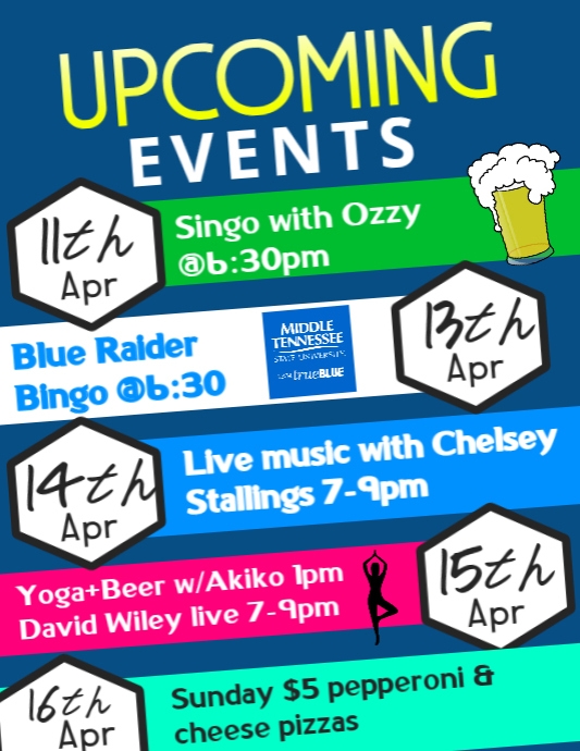 Upcoming Events Flyer | PosterMyWall