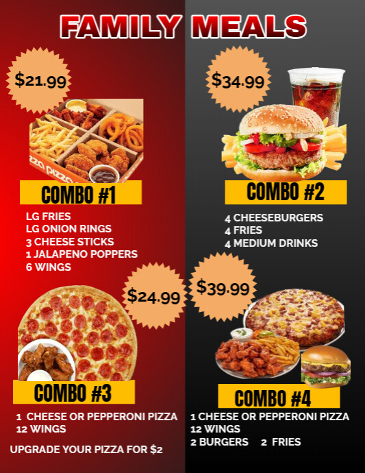 MENU TEMPLATE.R | PosterMyWall