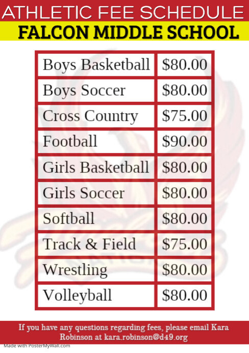 School Fee Schedule | PosterMyWall