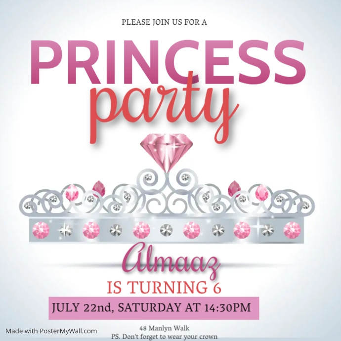 PRINCESS PARTY Event Flyer Template (2) | PosterMyWall