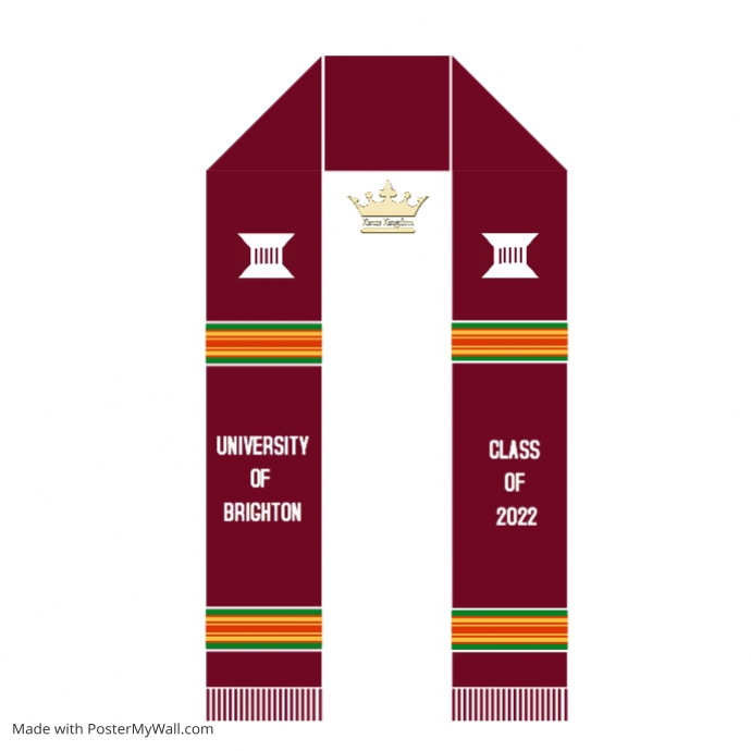 Burgundy class of 2022 graduation stole | PosterMyWall