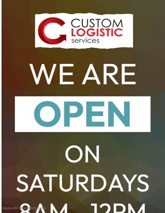 We are open on Saturday 9AM - 1PM | PosterMyWall