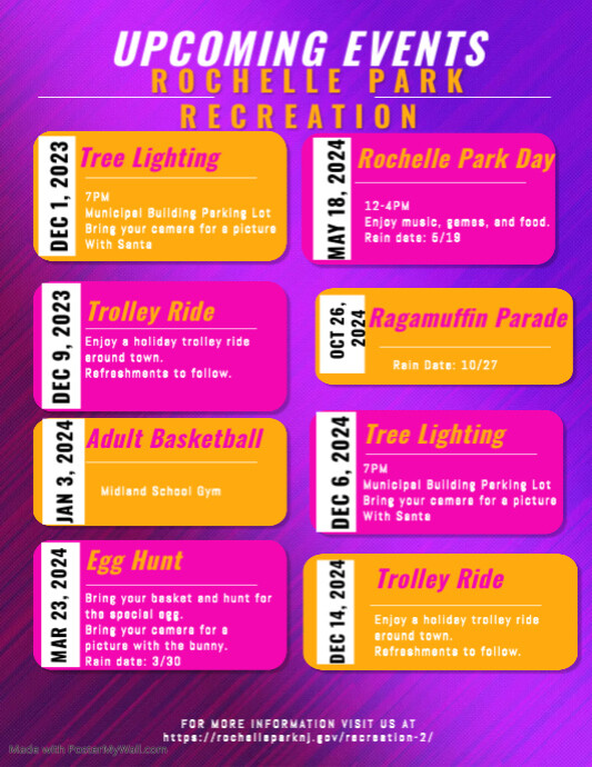 Upcoming Calendar Of Events Flyer (1) | PosterMyWall