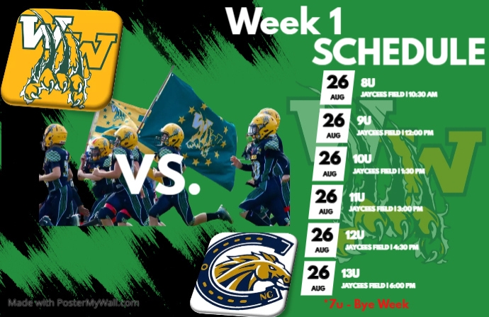 Black Football Schedule Tabloid | PosterMyWall