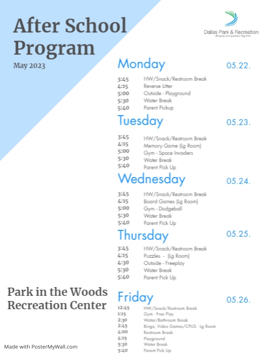 Workshop Weekly Program Event Schedule Flyer | PosterMyWall