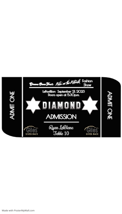 Diamond Ticket-Ryan | PosterMyWall