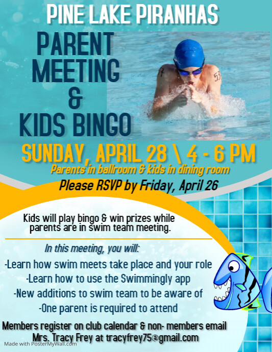 Swim Team Parent Meeting | PosterMyWall