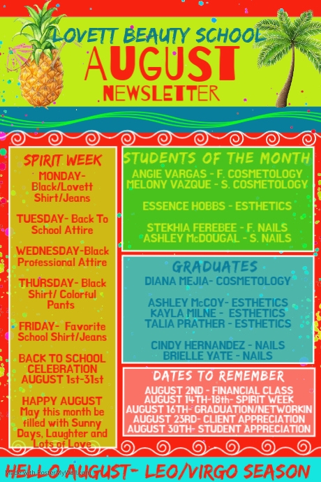 Copy of August Tropical Newsletter | PosterMyWall