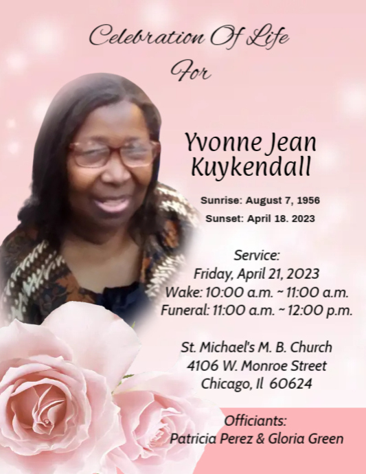 Floral Funeral Announcement Card | PosterMyWall