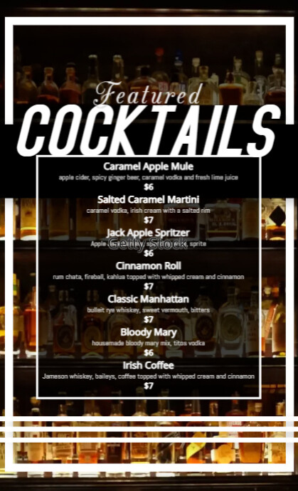 cocktail list featured menu 2 (1) | PosterMyWall