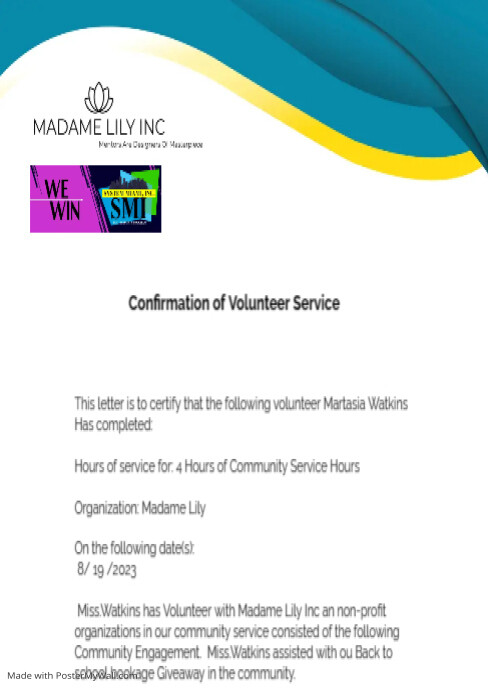 Volunteer Letter | PosterMyWall