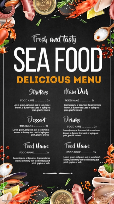 Copia de Salinan Sea food menu | PosterMyWall