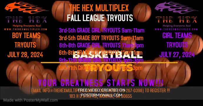 Copy of BASKETBALL AD facebook share TEMPLATE | PosterMyWall