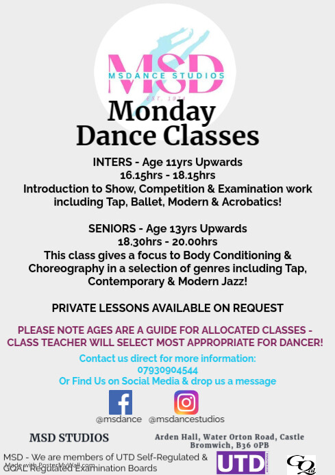 Dance Class Flyer (1) | PosterMyWall