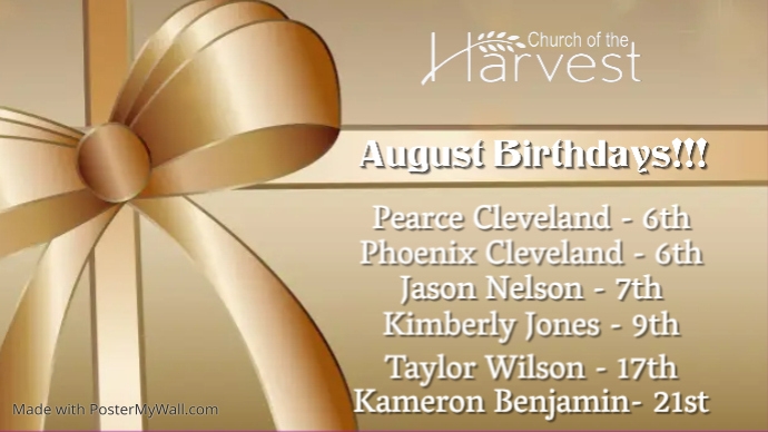 August Birthdays | PosterMyWall