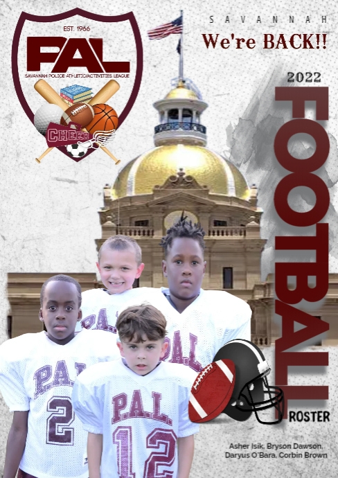 PAL FOOTBALL ROSTER | PosterMyWall