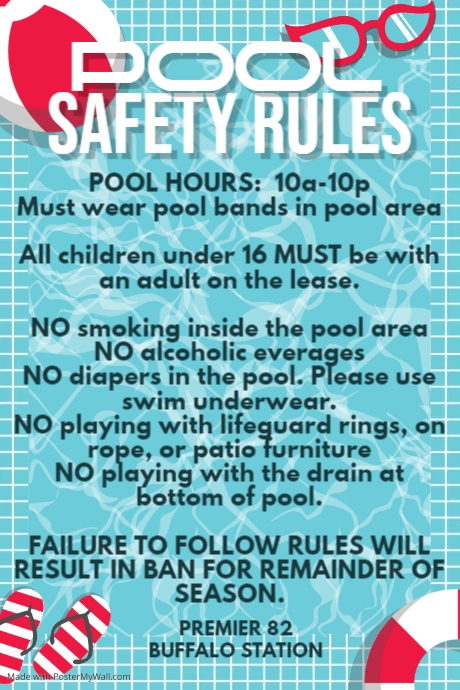 Copy of Copy of Pool Safety Rules Poster Flyer Template (1) | PosterMyWall