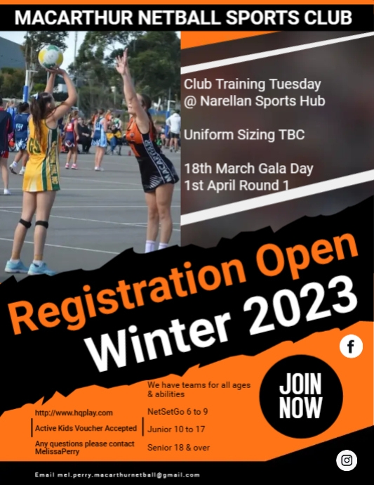 Orange Netball Tournament Flyer | PosterMyWall