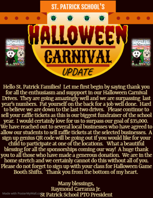 2023 Parent Halloween Carnival Update Flyer | PosterMyWall