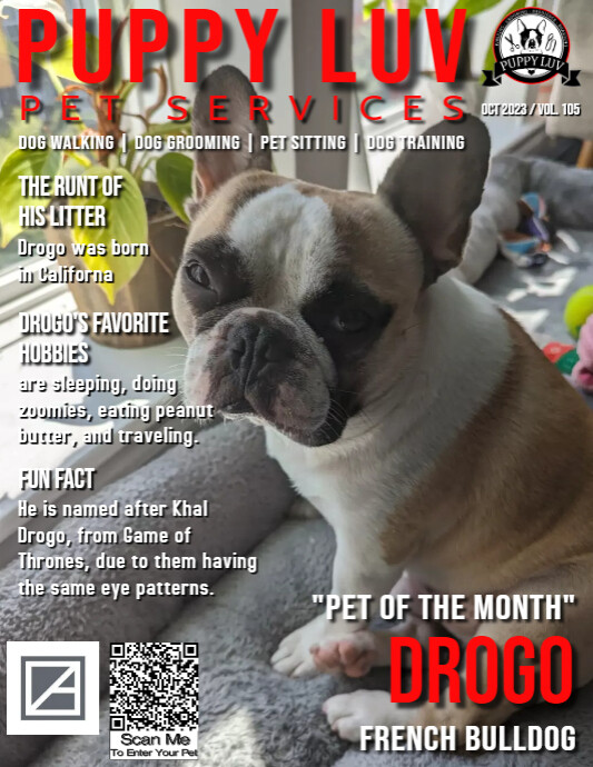 Drogo - Pet of the Month - October | PosterMyWall