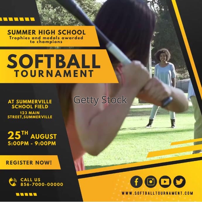Yellow Women's Softball Tournament Video | PosterMyWall