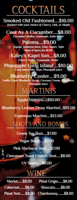 New Cocktail Menu | PosterMyWall