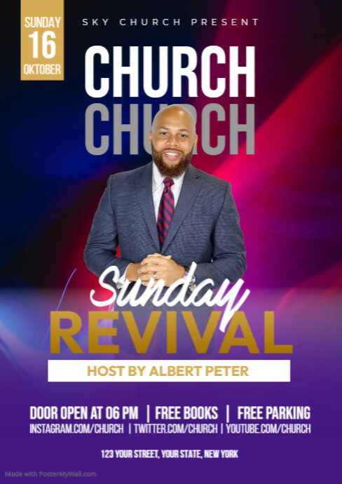 Sunday Church Poster Template | PosterMyWall