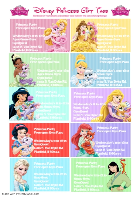 Disney Princess Jr Open Gym | PosterMyWall