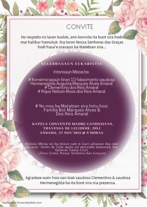 Cópia de Condolence flyer | PosterMyWall