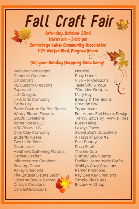 Fall Craft Fair | PosterMyWall