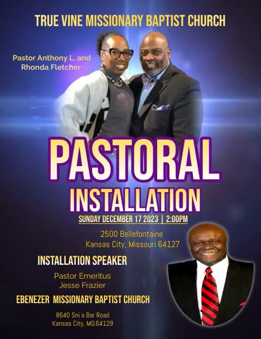 Pastoral Installation Flyer | PosterMyWall