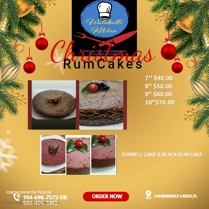 Christmas Cake Menu | PosterMyWall