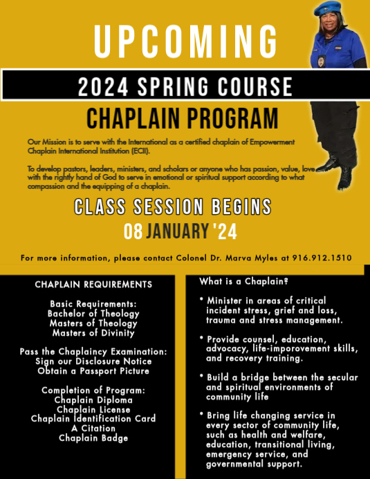 Chaplain Program Schedule | PosterMyWall