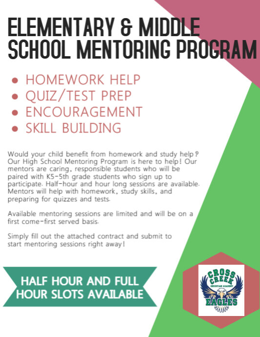 HS Mentoring Parent Note | PosterMyWall