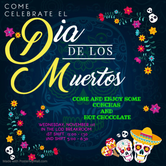 Classy Dia de los Muertos Instagram Post Template | PosterMyWall